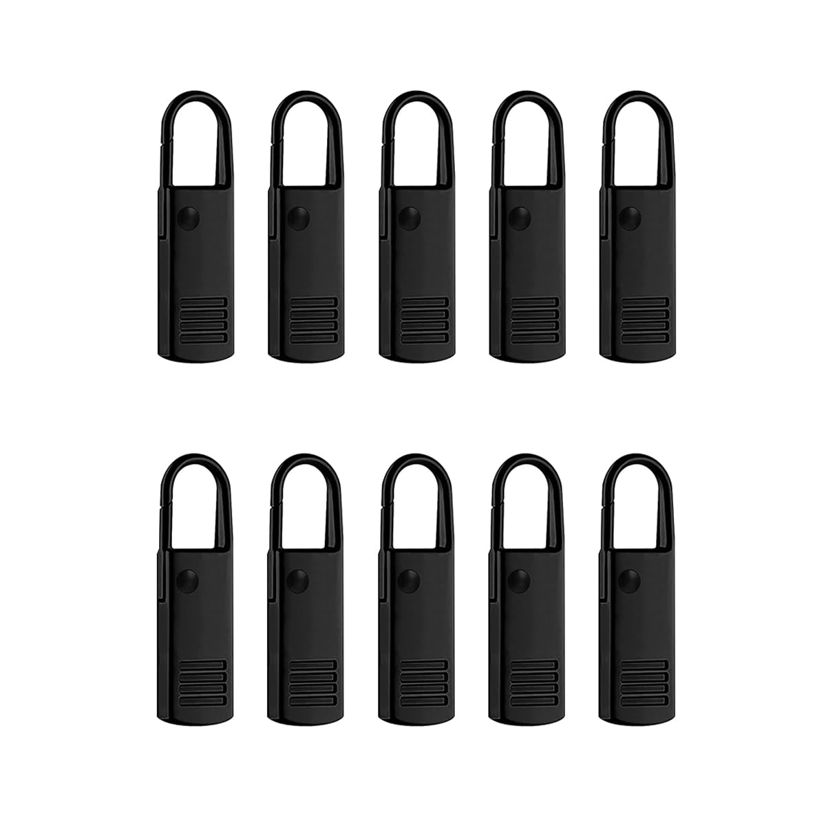 HASTHIP® 10 Pcs Zipper Puller Zipper Pulls Tabs Replacement Black ...