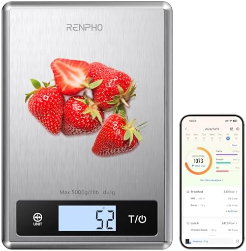 Amazon.com: RENPHO Smart Food Kitchen Scale, Food Weight Scale with ...