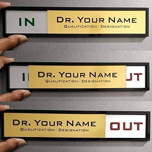 IN/OUT Sliding Status Sign Board – Professional Door Sign for Office ...