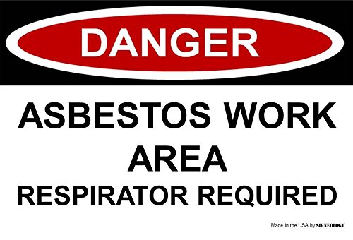 DANGER ASBESTOS WORK AREA METAL OSHA SAFETY SIGN, 9X12: Amazon.com ...