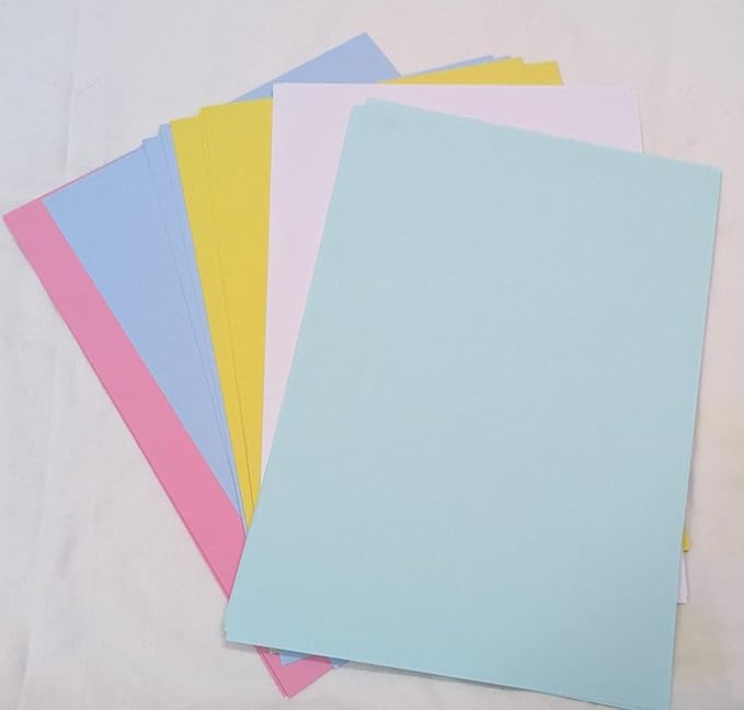 A4 Color Chart Paper – 150 GSM, Pack of 50 Sheets (Multicolor) : Amazon ...