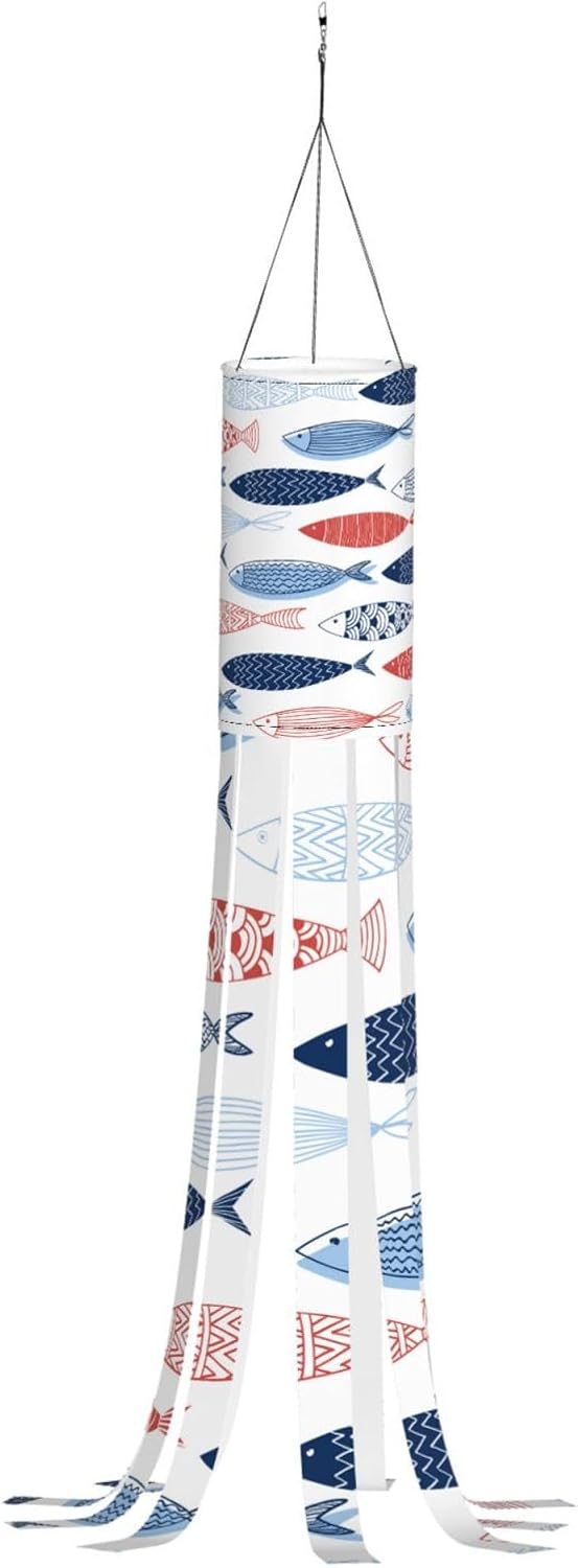 Amazon.com : Colorful Fishes Halloween Windsock Flag Decorative Wind ...