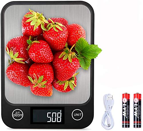 Digital Kitchen Scale with LCD Display, Rechargeable Food Scale with ...