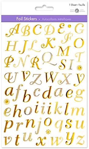 Amazon.com: 540pcs Gold Letter Stickers, Glitter Cursive Alphabet ...