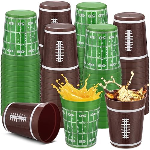 Amazon.com: Kochorie 48 Pcs Reusable Football Plastic Cups 16 Oz Thick ...