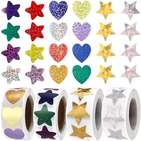 1500Pcs Shiny Star Stickers, Self Adhesive Shiny Reward Stickers, 2.5cm ...