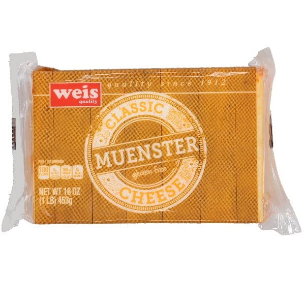 Amazon.com: Weis Quality, Cheese Muenster Bar, 16 Ounce : Grocery ...