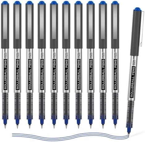 Amazon.com: EYEYE 0.5mm Blue Pens Needle Tip, 12 Pack Rollerball Pen ...
