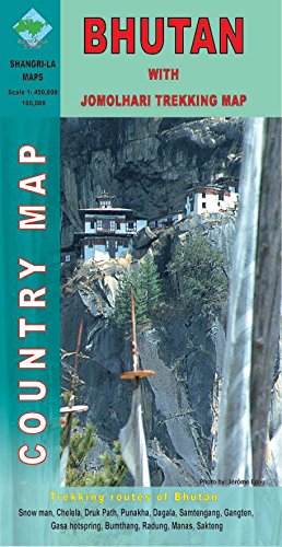 Bhutan with Jomolhari Trekking Map : Map, Country: Amazon.in: Books