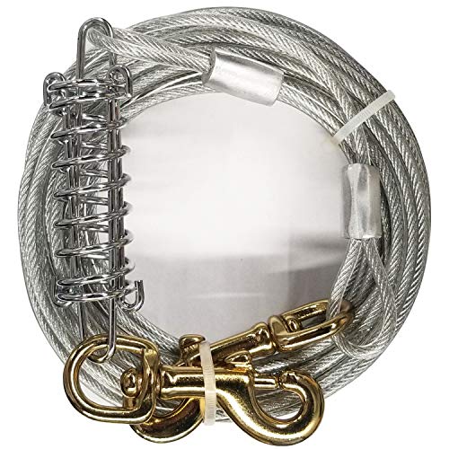 Snapklik.com : Heavy Weight Tie Out Cable Silver 30 Feet