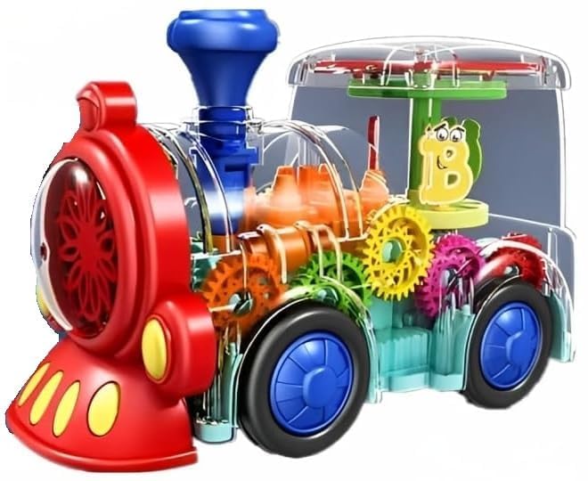 Buy MAHAVEER STORE Train 360-Degree Rotating Transparent Simulation ...