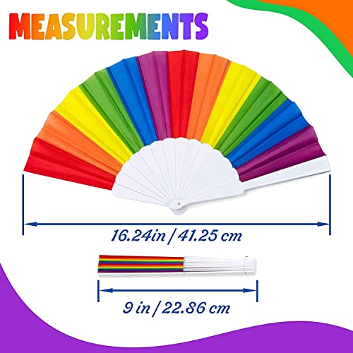 PRATYAHARA Rainbow Fans, 12-Pack Fans, Rainbow LGBTQ Portable Folding ...