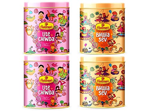 Haldiram's Nagpur Lite Chiwda, 100 g x Pack of 2 and Bhujia Sev, 100 g ...
