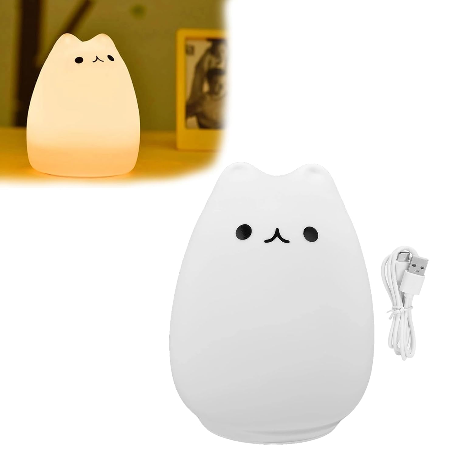 Yosooo 5 Pcs LED Baymax Night Light, Romantic Cute White Colorful Night ...