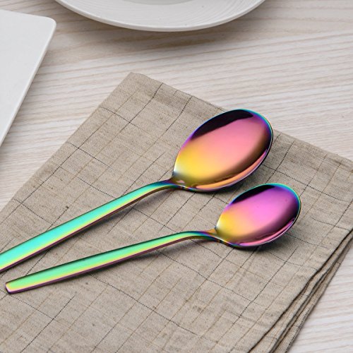 Snapklik.com : Rainbow Silverware Set 20 Pieces Service For 4, Colorful ...