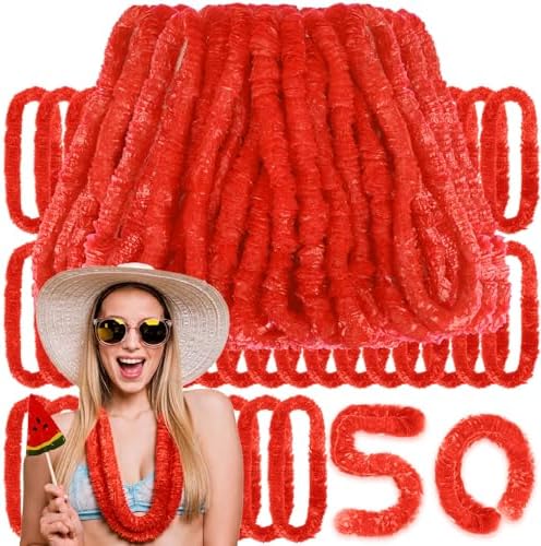 Amazon.com: Janinka 50 Pcs Hawaiian Leis for Luau Party, Soft Twist ...