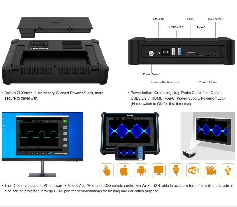 Snapklik.com : Smart Full Touch Screen Oscilloscope Series 10.1 TFT-LCD ...
