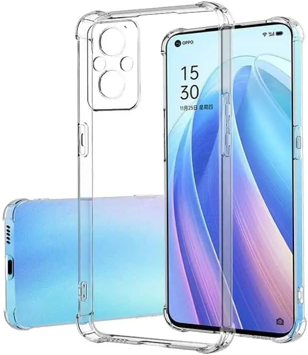 Lustree Plain Flexible [Bumper] Transparent Back Cover for Oppo F21 Pro ...