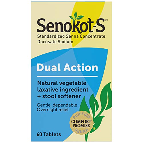 Senokot-S Dual Action Natural Vegetable Laxative Ingredient Plus Stool ...