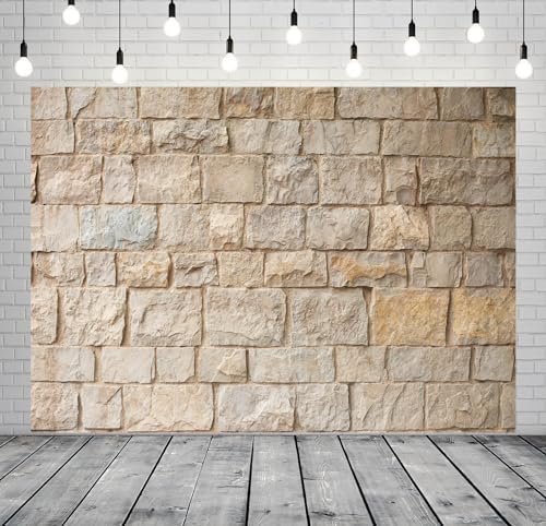 Amazon.com : Loccor 12x8ft Fabric Brick Stone Wall Backdrop - Old ...