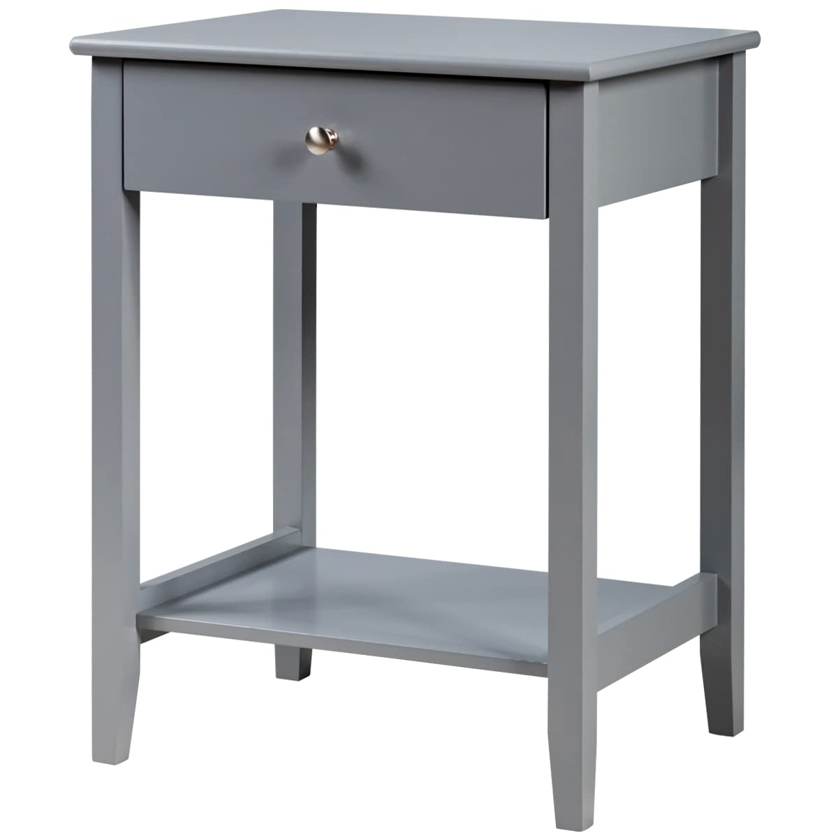 COSTWAY Bedside Table, Compact Nightstand End Sofa Side Table with ...