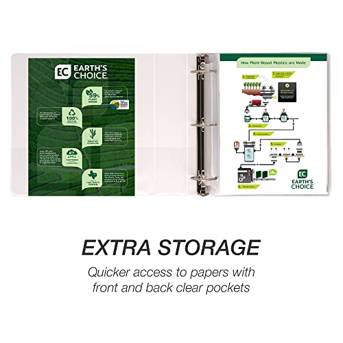Snapklik.com : Earths Choice Biobased Durable 3 Ring View Binder, 2 ...