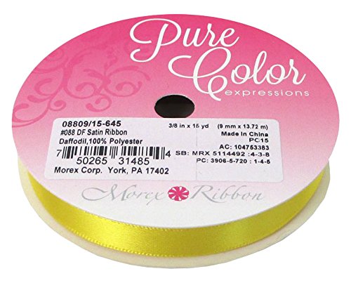 Morex Ribbons MOX8809-15.645 Df Satin 3/8" X 15yd Daffodil Ribbon ...