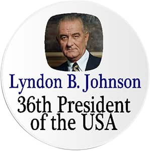 Amazon.com: Lyndon B Johnson 36th President of The USA - 25 Pack Circle ...