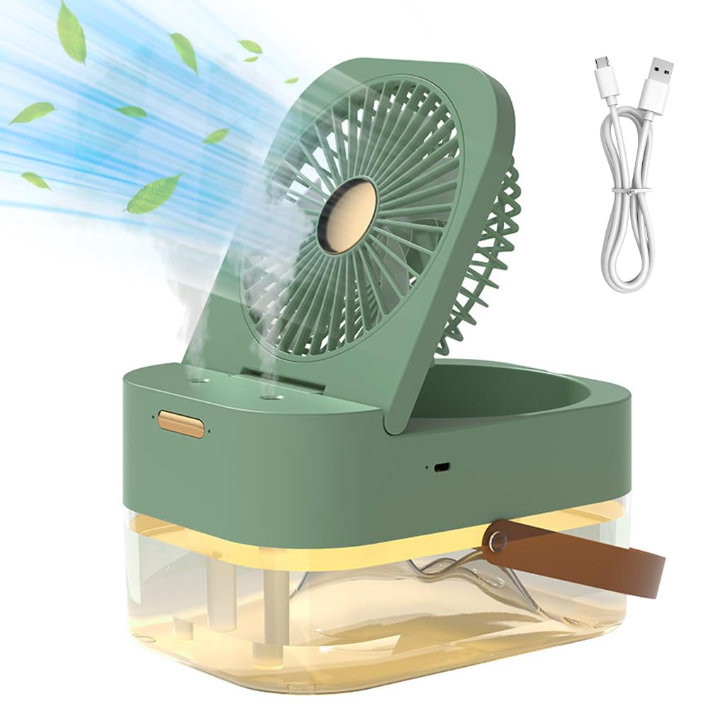 ZORBES® 2 in 1 USB Fan Humidifer, USB Cooling Fan Desk Air Humidifier 2 ...