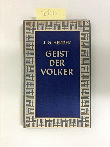 Geist der Völker : Johann Gottfried Herder: Amazon.de: Bücher