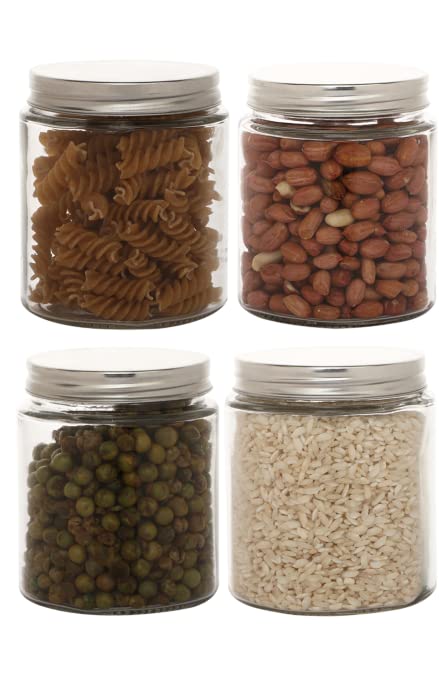 Buy iGlassify 500 ml Glass Jars | Transparent | Round Shape | Screw Lid ...