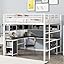 Amazon.com: Merax Full Metal Loft Bed with L-Shaped Desk: Bed Frame ...