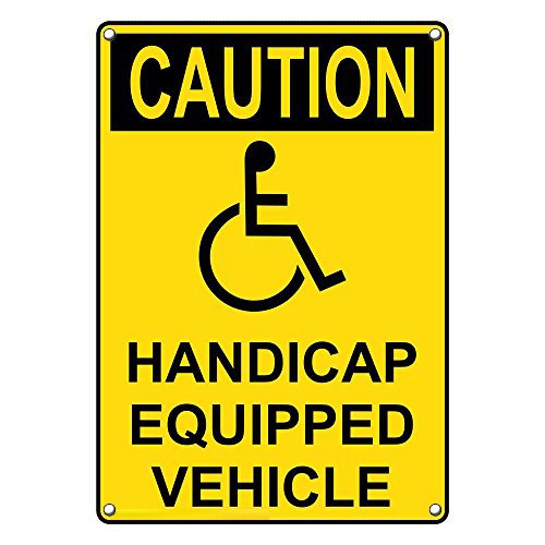 Amazon.com: Weatherproof Plastic Vertical OSHA Caution Handicap ...
