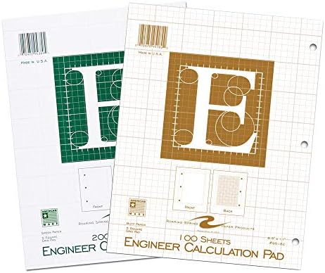 Amazon.com : ROARING SPRING 5x5 Grid Buff & Green Paper Engineering Pad ...
