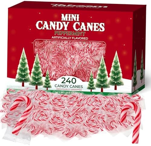 Amazon.com: Bulk Mini Candy Cane Individually Wrapped 240 Pack - Small ...