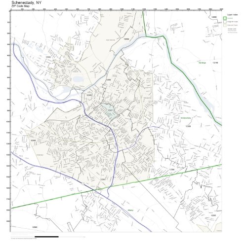 ZIP Code Wall Map of Schenectady, NY ZIP Code Map Not Laminated: Amazon ...