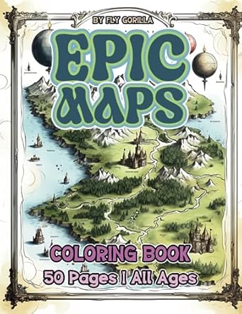 Amazon.com: Epic Maps Coloring Book: 50 Fun Maps to coloring and Enjoy ...