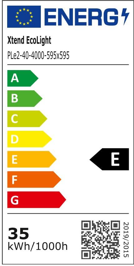 Xtend EcoLight LED Panel 60x60 Neutralweiß 4000K Steck-Aufbaurahmen Alu weiß 3400lm 40W ...