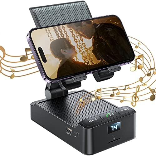 Amazon.com: Cell Phone Stand with Wireless Bluetooth Speaker Compatible ...