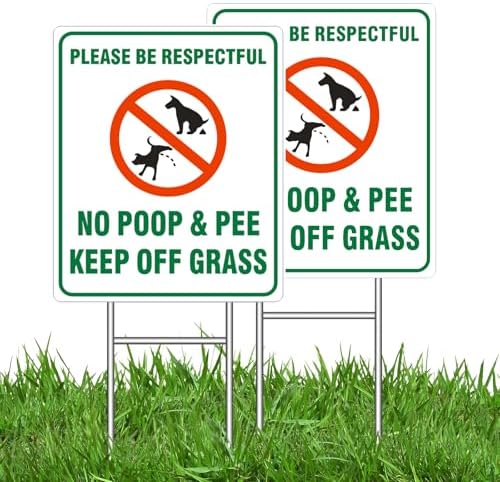 Amazon.com : 2PC No Dog Poop Signs for Yard, 10" x 12" No Pooping and ...