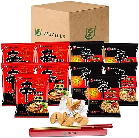 Amazon.com: [Shin Ramyun Combo 8packs] Shin Ramyun BLACK (4 packs)+Shin ...