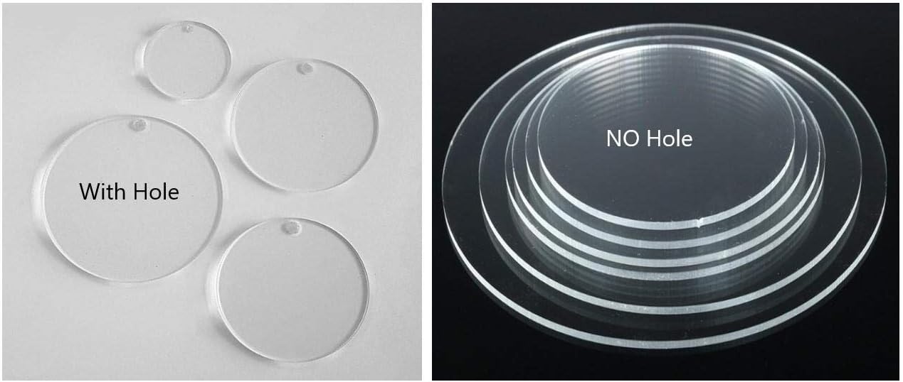 30 Laser Cut Clear Acrylic Blank Round Discs Smooth Edge Transparent ...