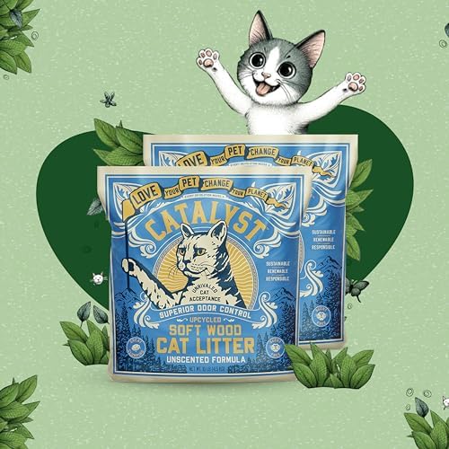 Amazon.com : Catalyst Natural Soft Wood Cat Litter (2 Pack, 10lb Bags ...