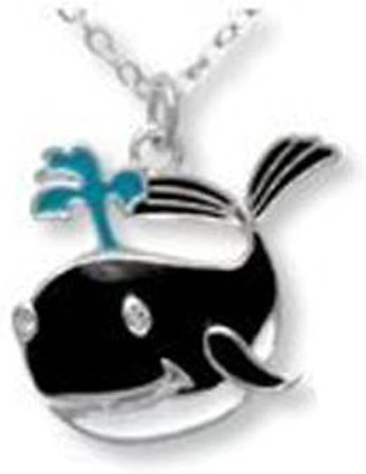Amazon.com: DMM Whale Shamu Pendant Necklace Silver & European Crystal ...