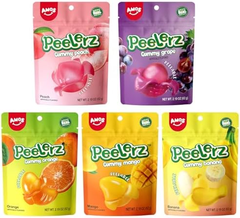 Amazon.com : Amos Peelerz Assorted Peelable Gummy – Tropical Peeling ...