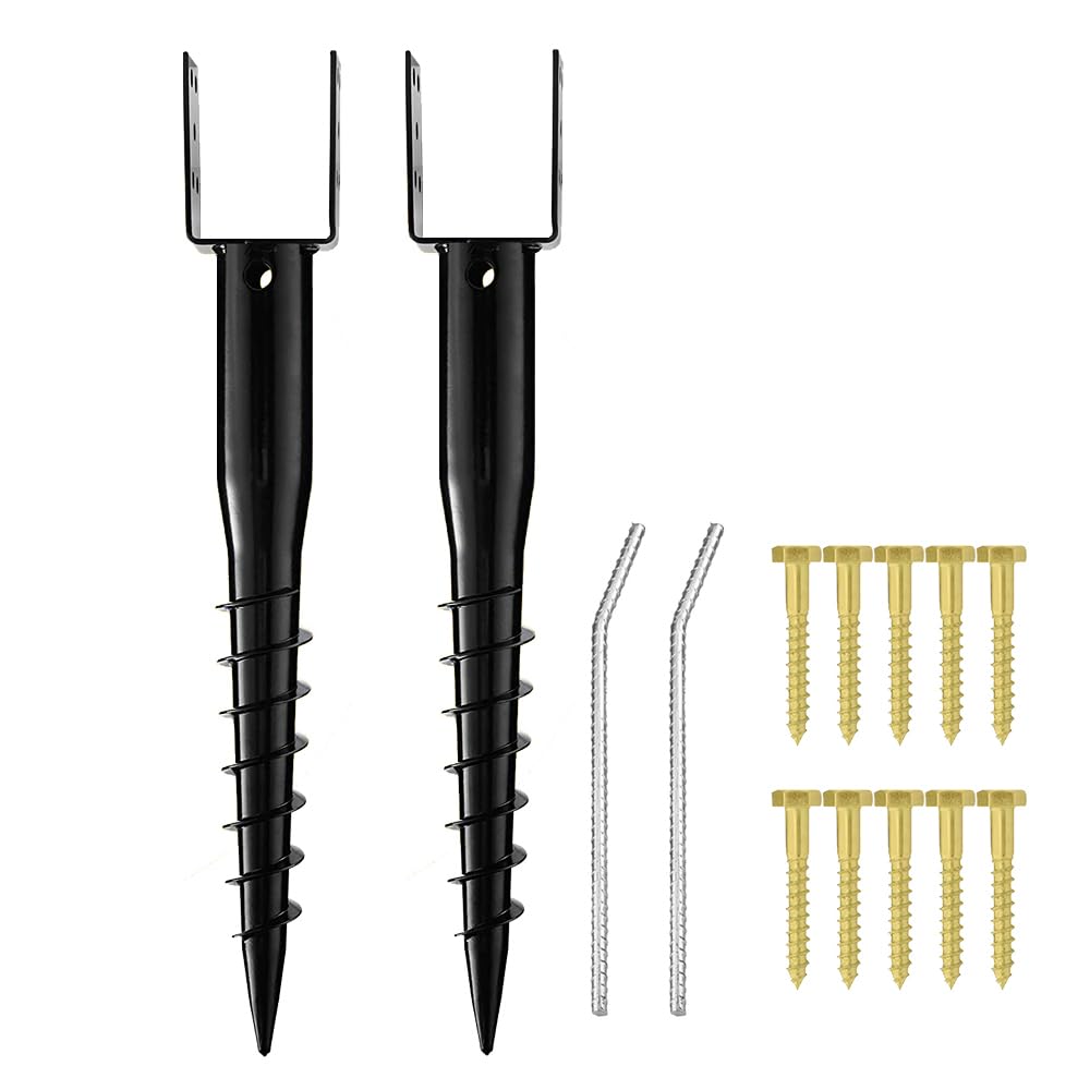 Amazon.com : kdgarden Premium No Dig Ground Anchor Black U-Model Screw ...