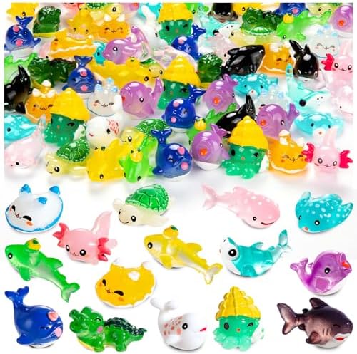 Amazon.com: AWEELON 32Pcs Ocean Themed Mini Resin Axolotl Miniature ...