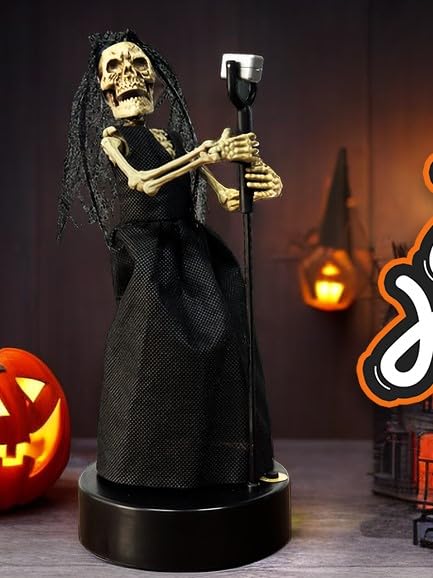 Amazon.com : Halloween Tabletop Animatronics, Motion Activated Singer ...