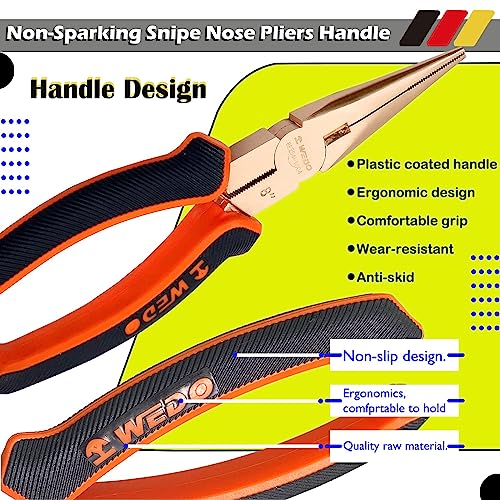 WEDO Spark Free Needle Nose Pliers, 6 Inches, Precision Long Nose ...