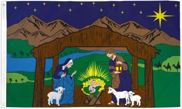 Amazon.com : Nativity Scene Flag 3x5ft Polyester Flag - Celebrate ...